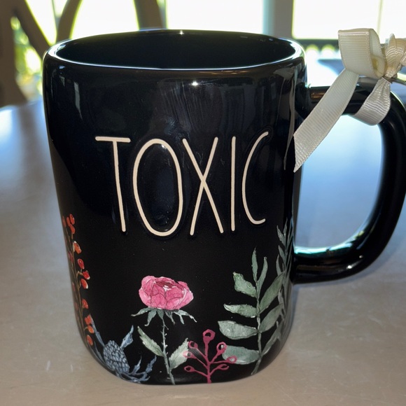 Rae Dunn | Dining | Rae Dunn Black Toxic Floral Mug | Poshmark